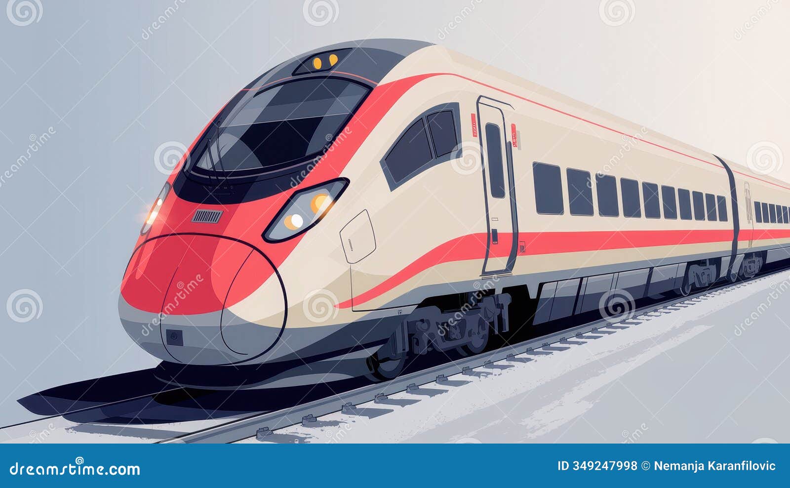 Passenger Train Side View Rail Transport Free Stock Vectors