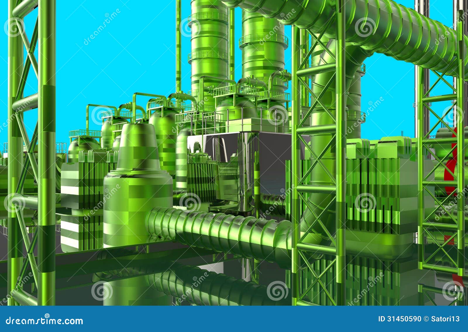 Modern refinery stock illustration. Illustration of europe - 31450590