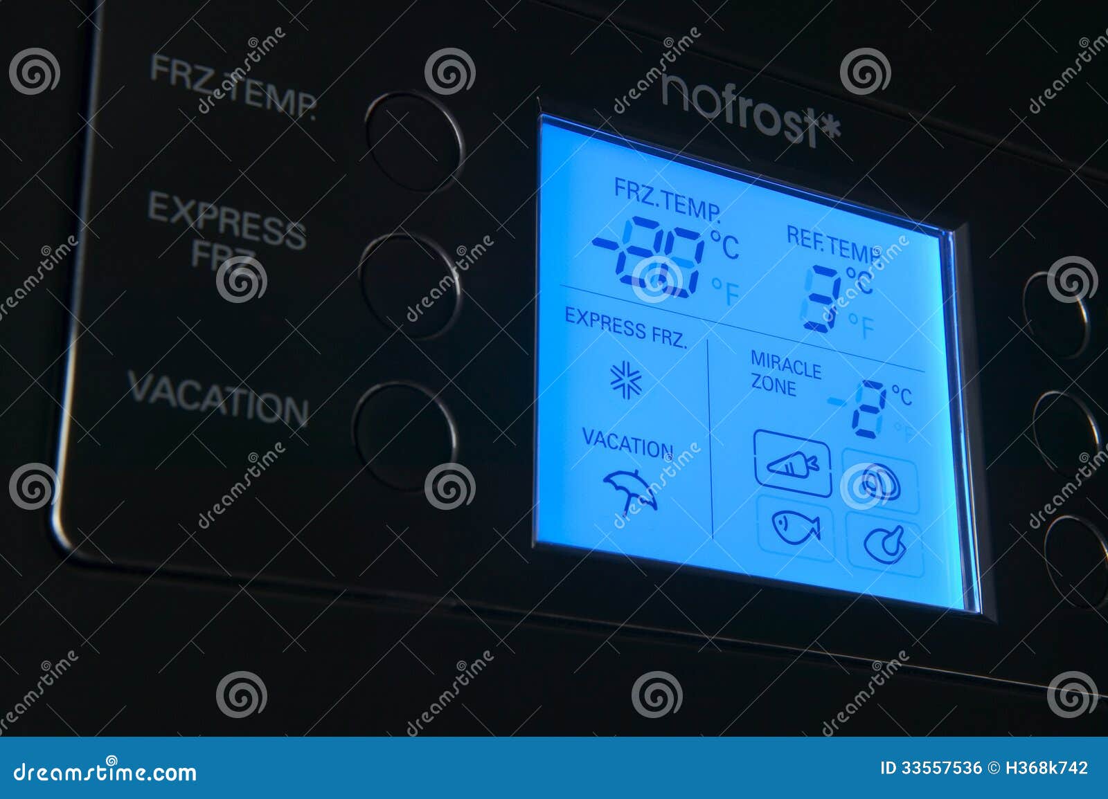 Modern Refrigerator Display Control Panel Stock Photo - Image of ...