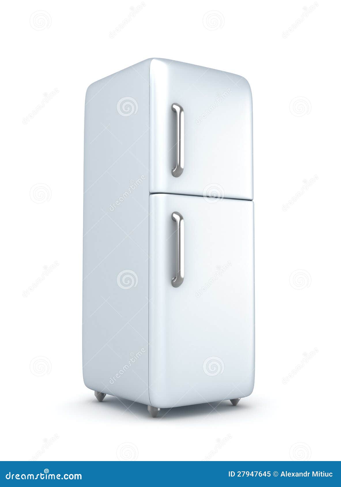Modern Refrigerator Over White Background Royalty Free Stock Photo ...