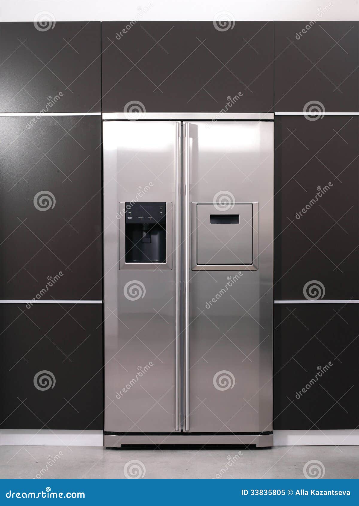Modern refrigerator stock image. Image of door, white - 33835805