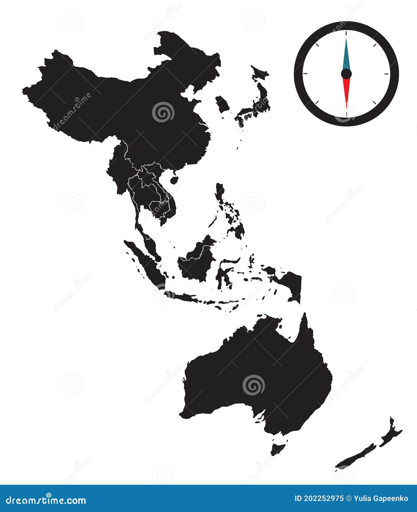 Modern Regional Comprehensive Economic Partnership (RCEP) Map. Vector ...