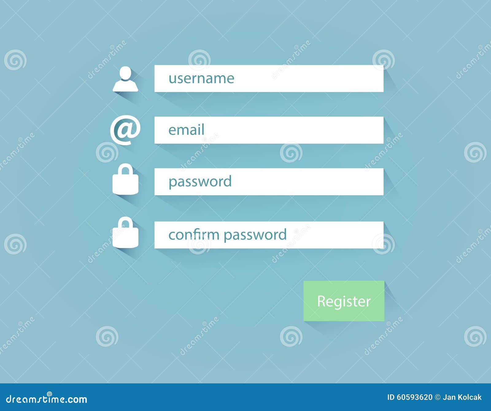 Modern Register Form stock vector. Illustration of form - 60593620