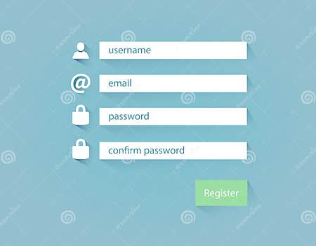 Modern Register Form stock vector. Illustration of form - 60593620