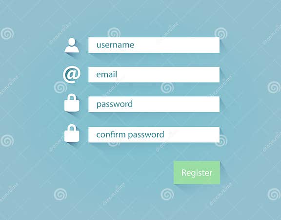 Modern Register Form stock vector. Illustration of form - 60593620