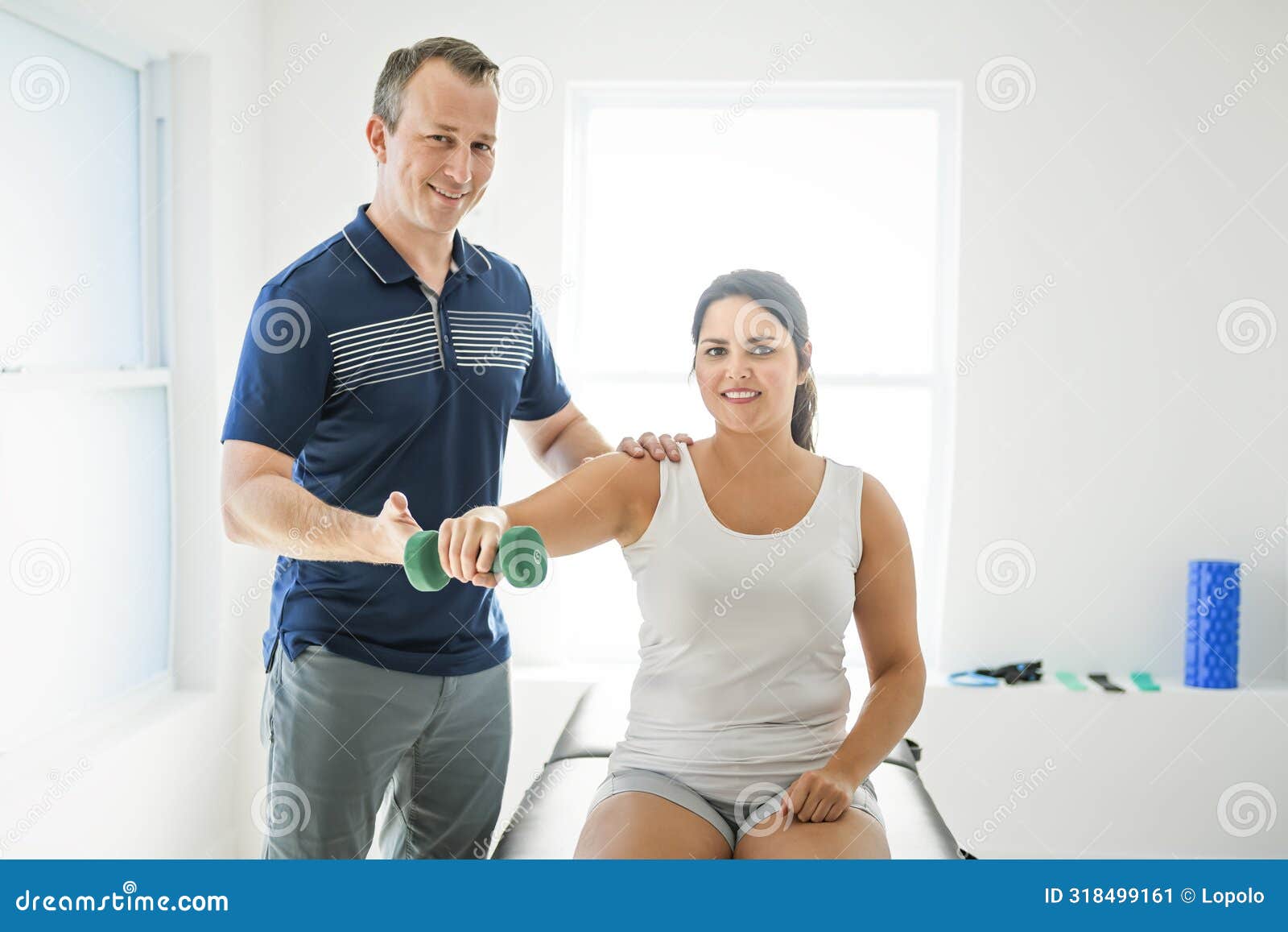 Modern Rehabilitation Physiotherapy Man at Work with Woman Client Stock Image - Image of medical ...