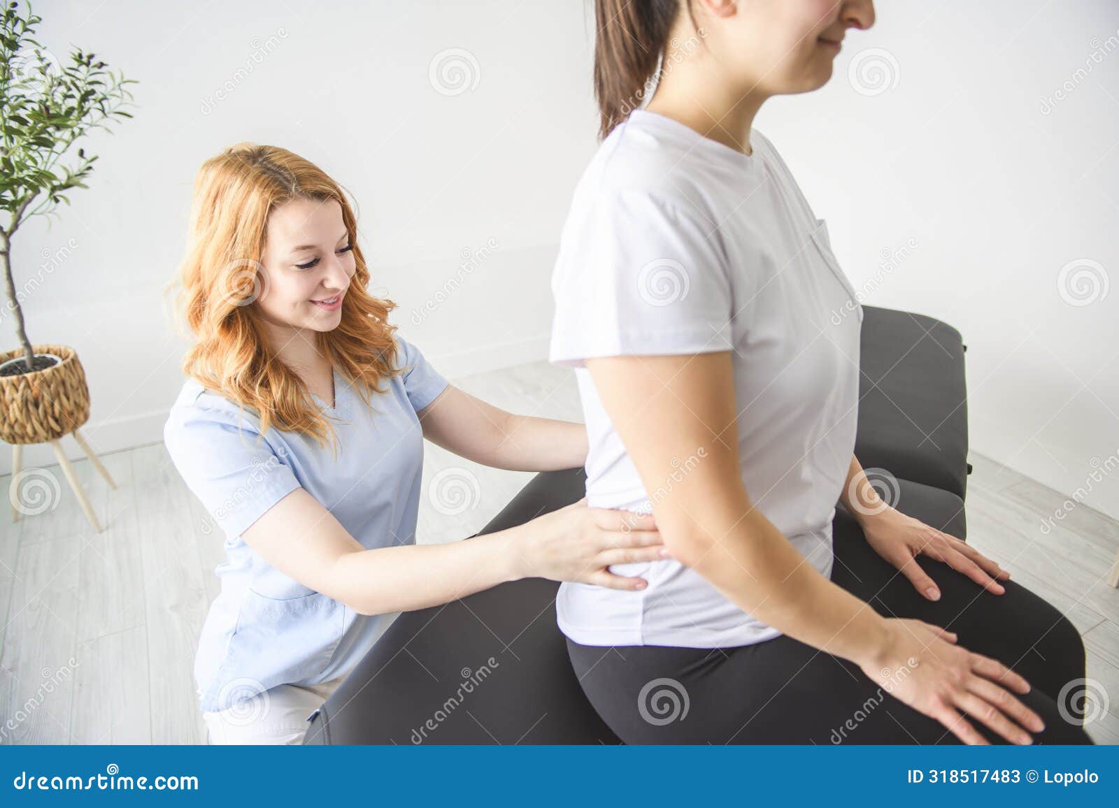 Modern Rehabilitation Physiotherapy at Work with Client Stock Image ...