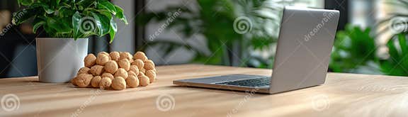 Modern Remote Learning Setup with Laptop, Digital Study Materials ...