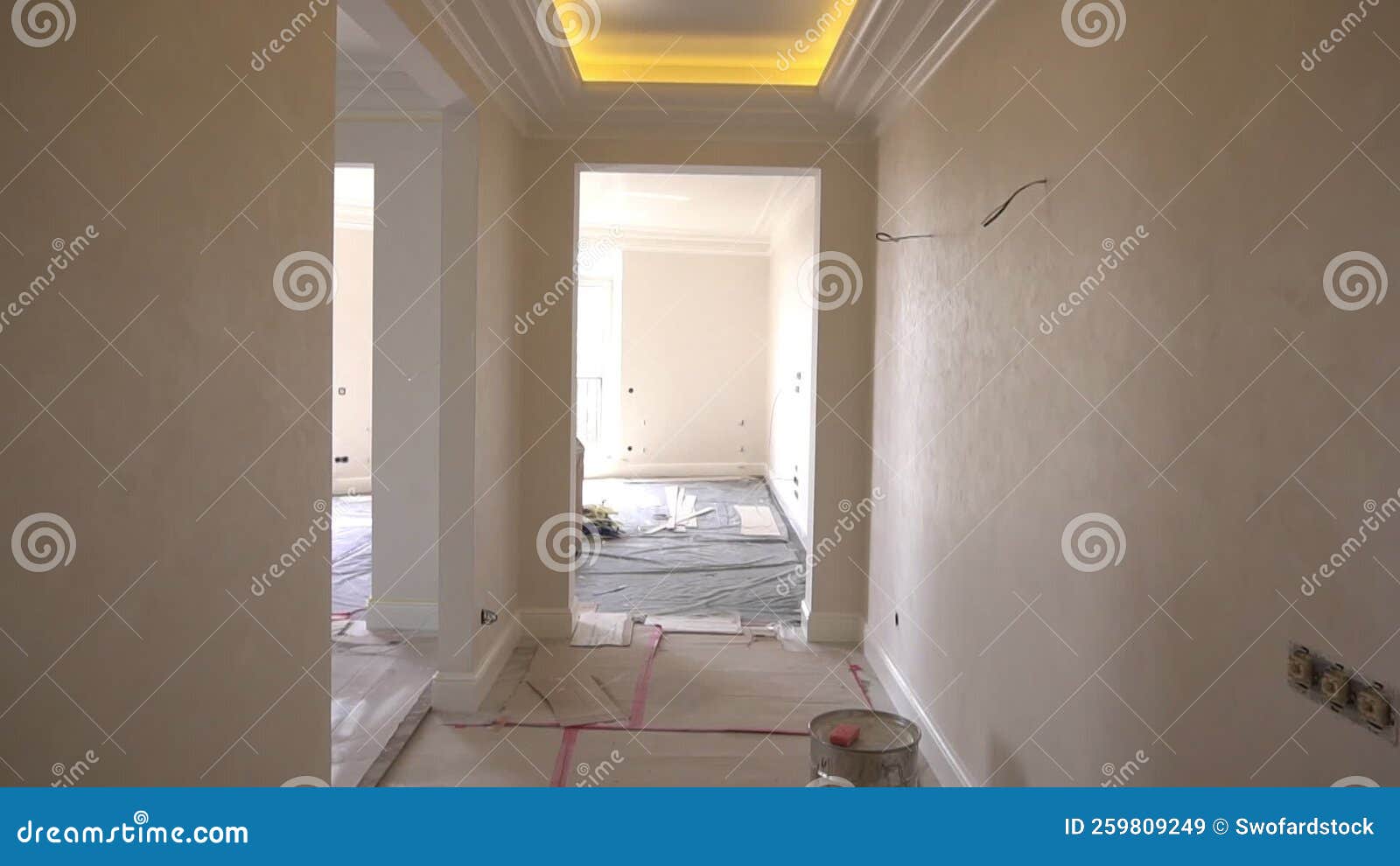 Modern Renovation in an Apartment with a Stretch Ceiling with LED ...