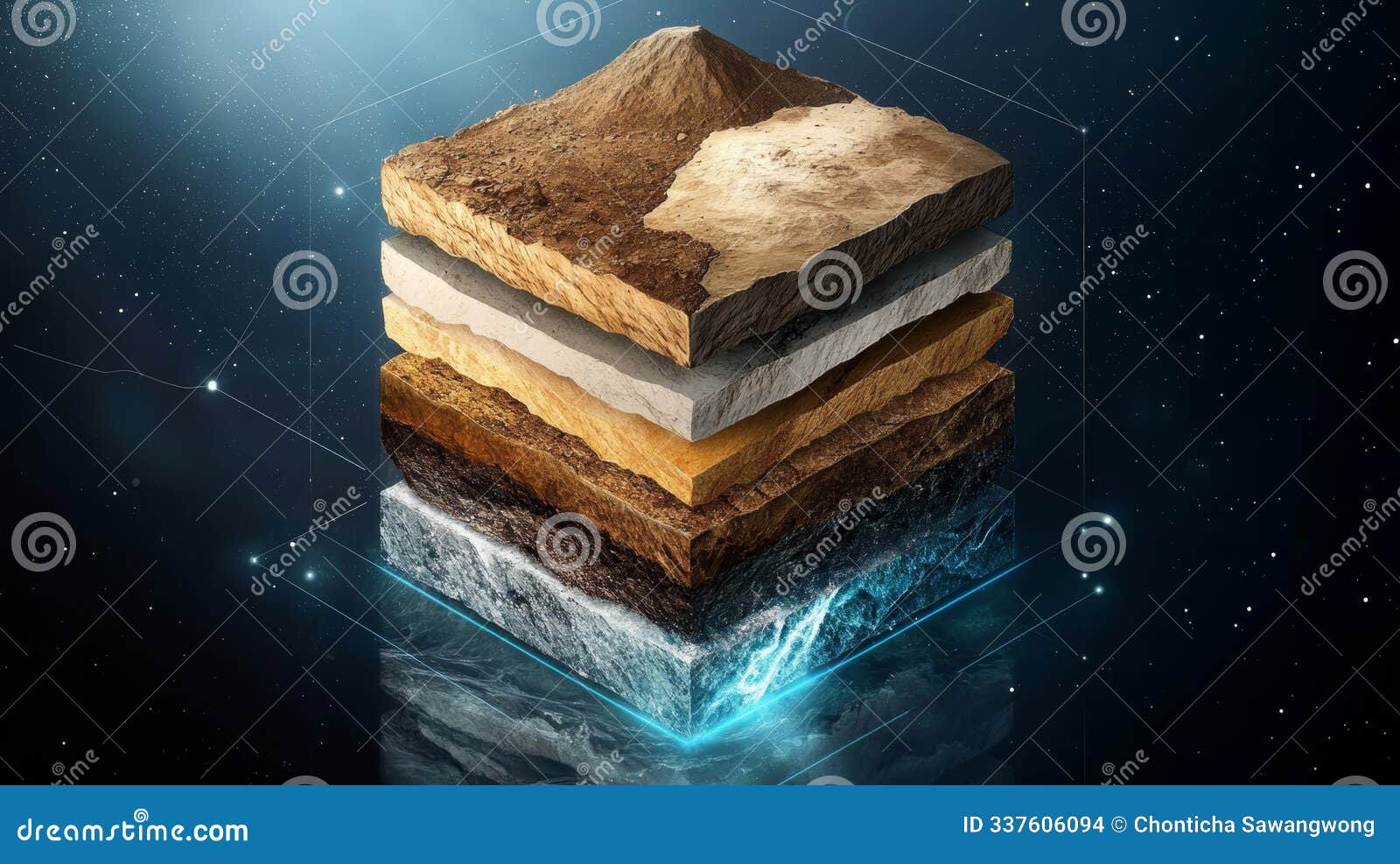 A Modern Representation of Geological Layers Showcasing Various Soil ...