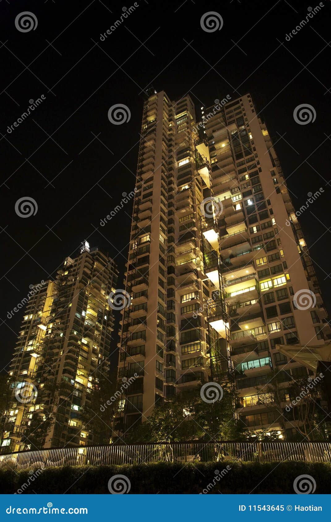 Modern Residences at Night stock image. Image of night - 11543645