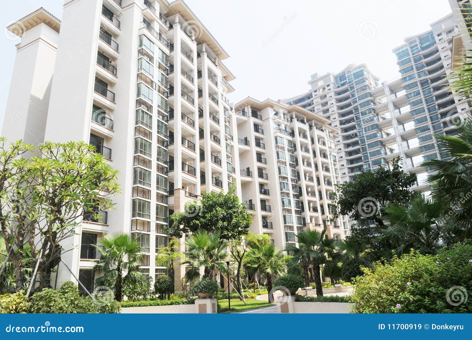 Modern Residential Aparment Block Stock Image - Image of high, windows ...