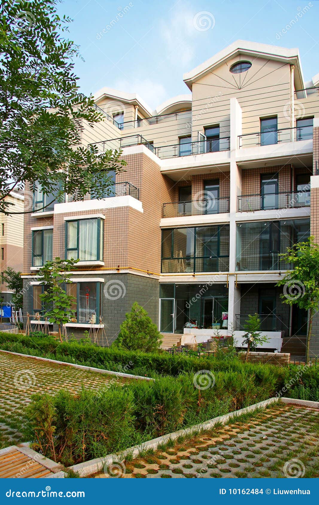 Modern residential area stock photo. Image of high, exterior - 10162484