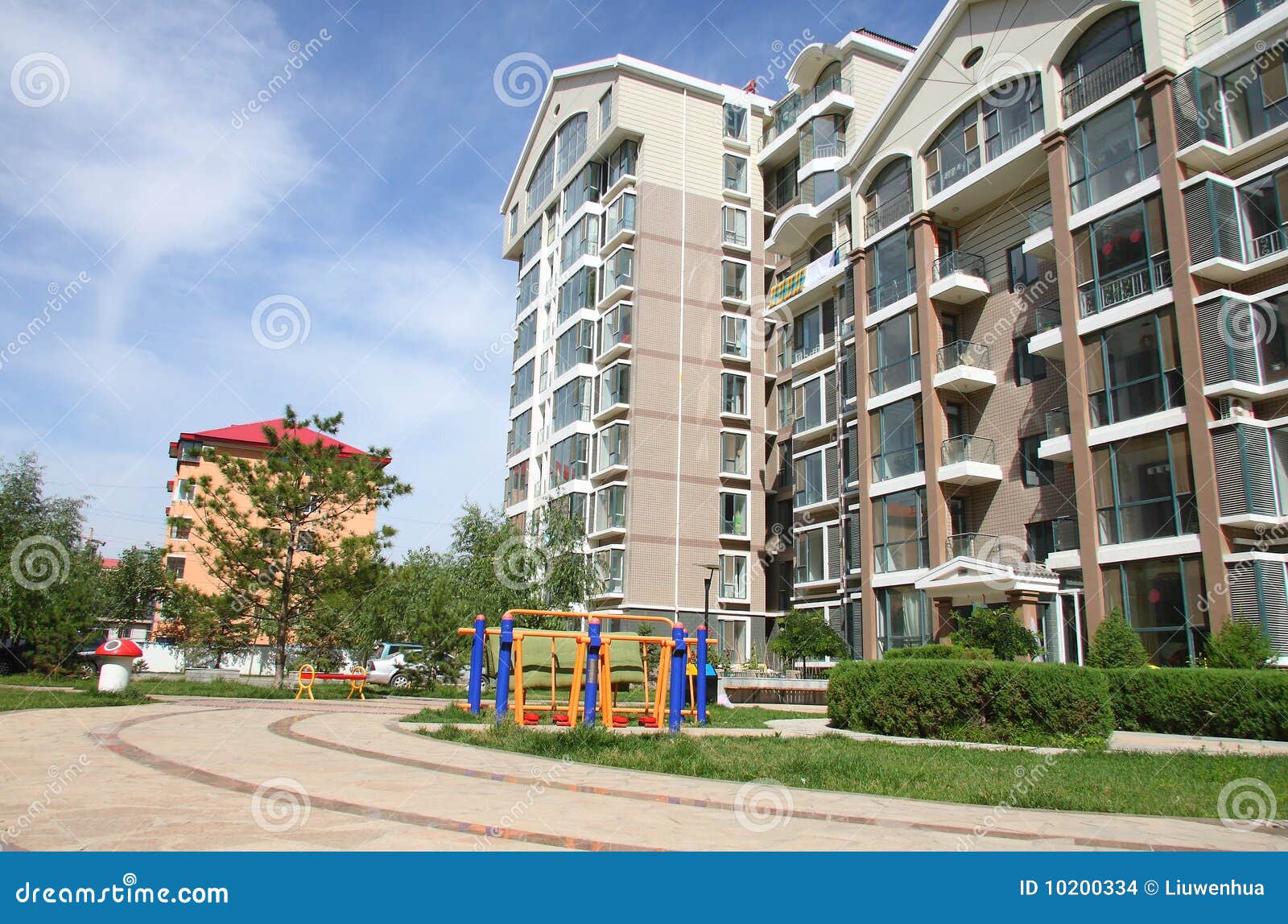 Modern residential area stock photo. Image of architecture - 10200334