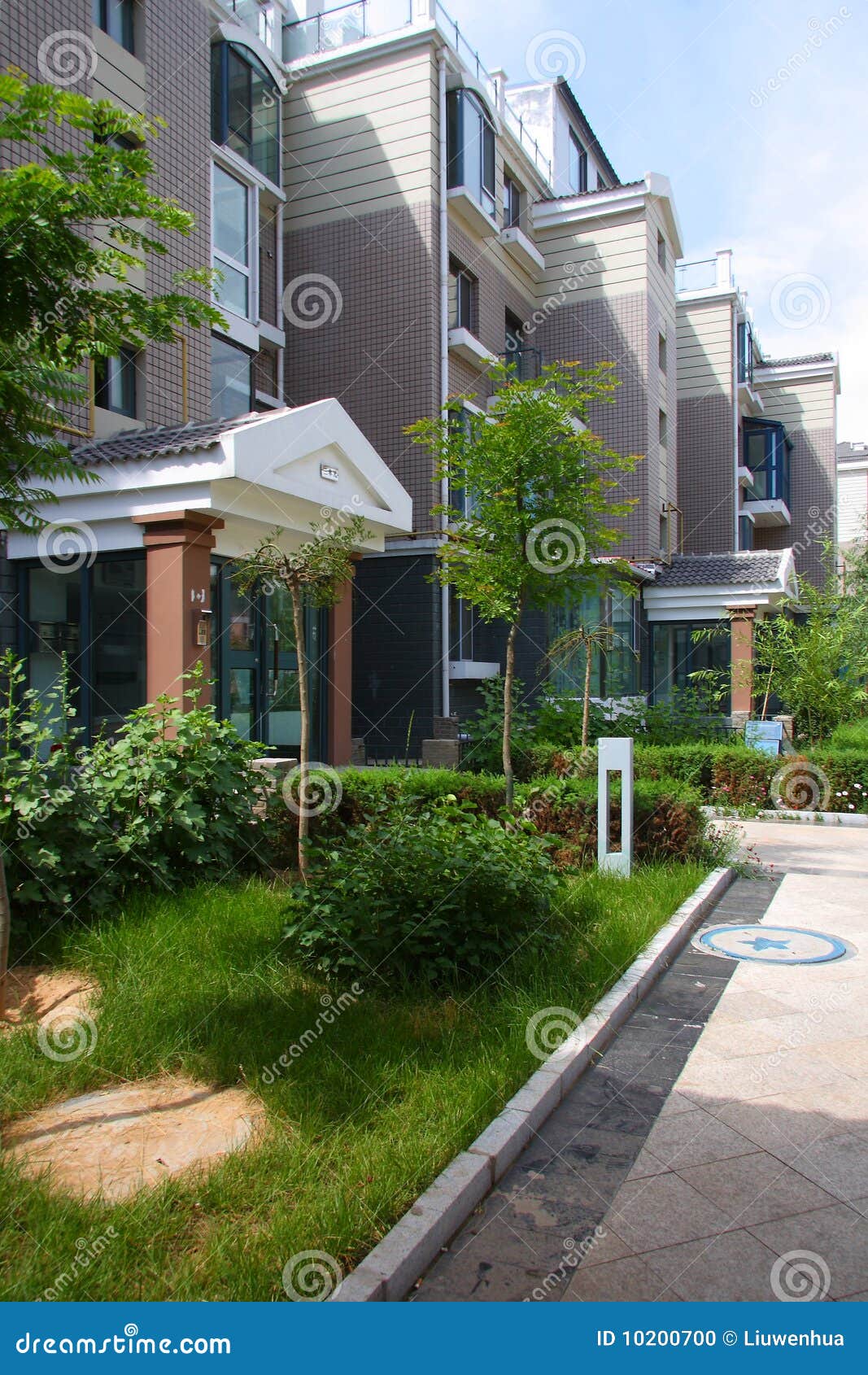 Modern residential area stock photo. Image of high, grass - 10200700