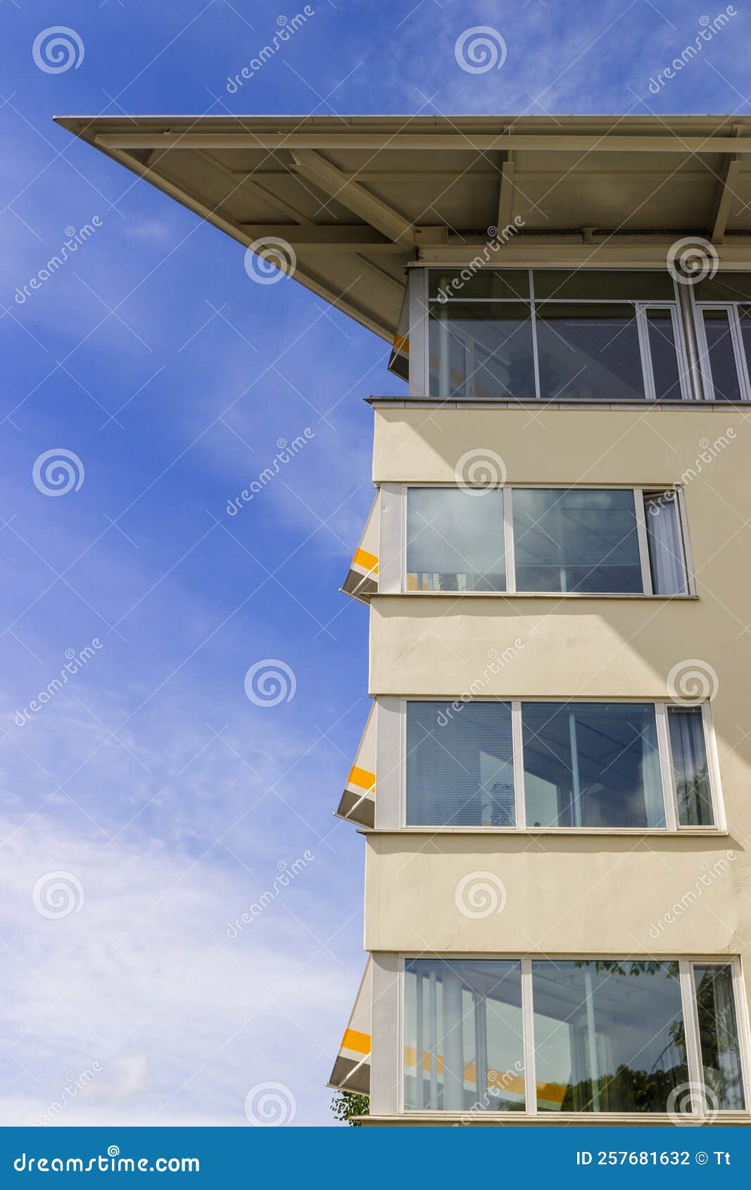 Modern Residential Building with a Blue Sky Stock Photo - Image of ...