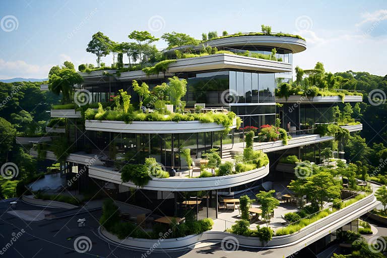 A Modern Residential Building Featuring Greenery on Each Level ...