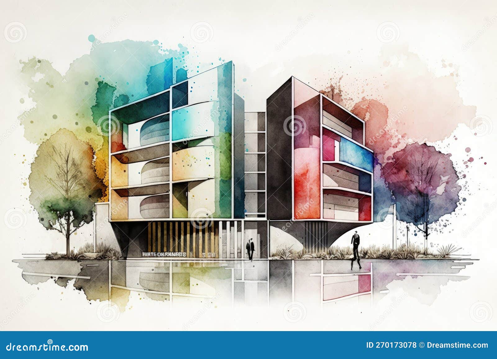 Modern Residential Building Plan Scheme. Generative AI Stock ...