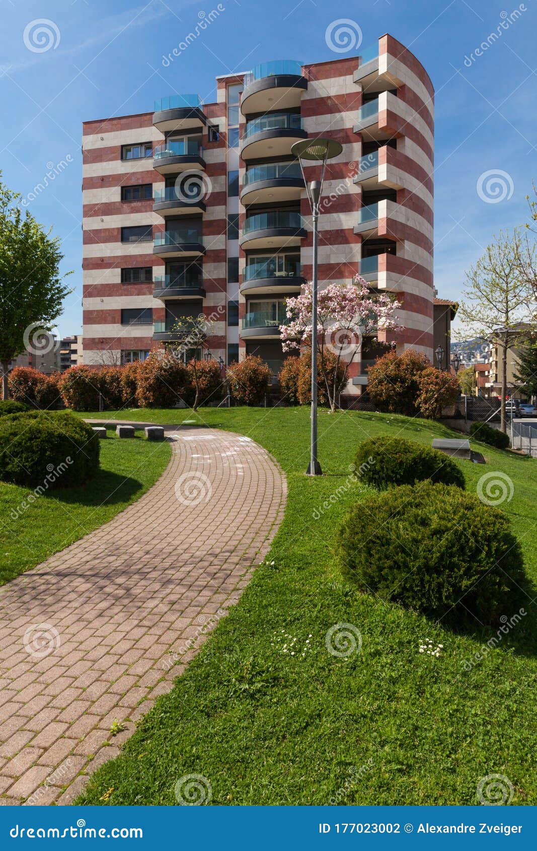 Modern Residential Building Seen from the Outside Stock Photo - Image ...