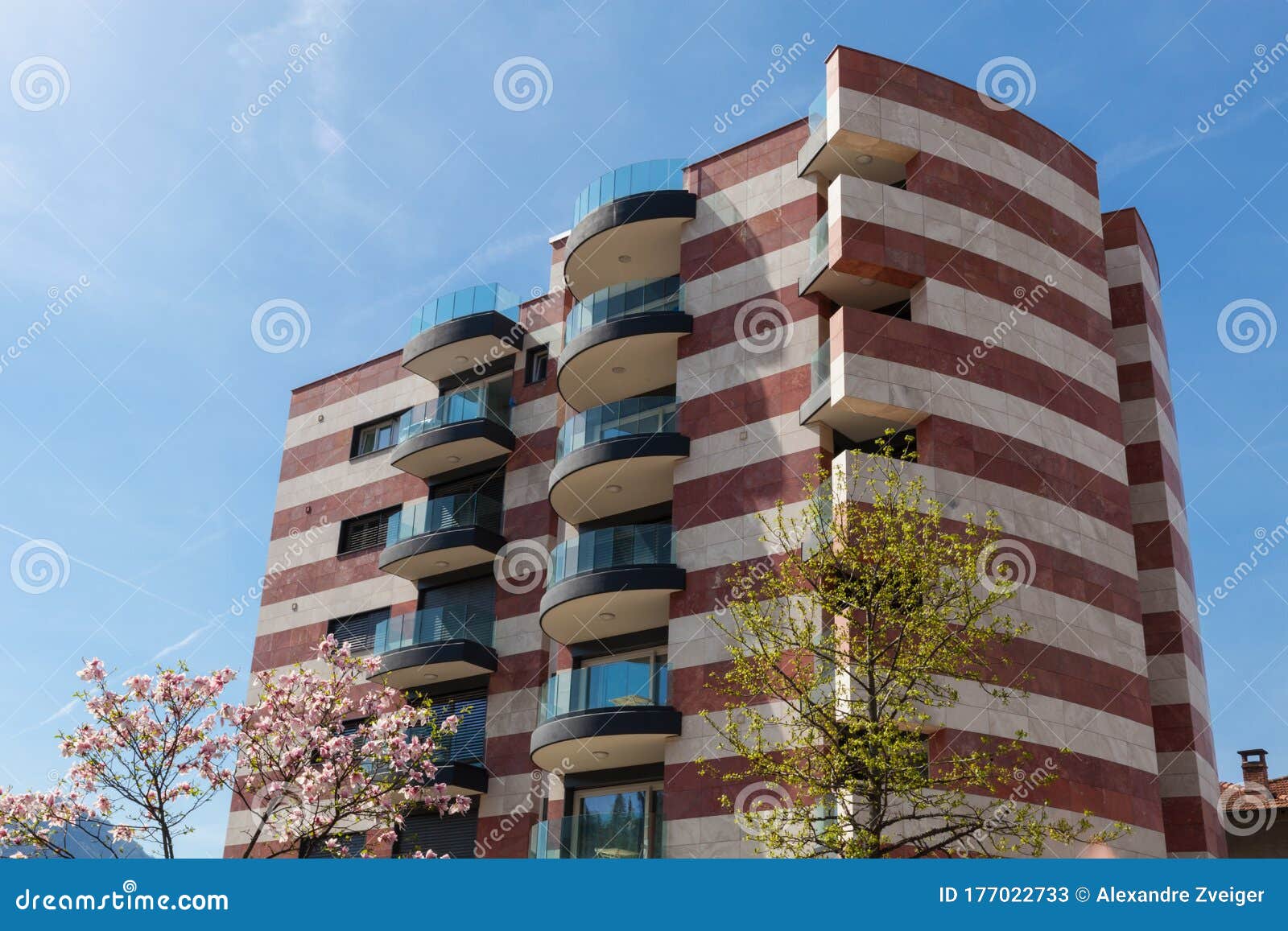 Modern Residential Building Seen from the Outside Stock Image - Image ...