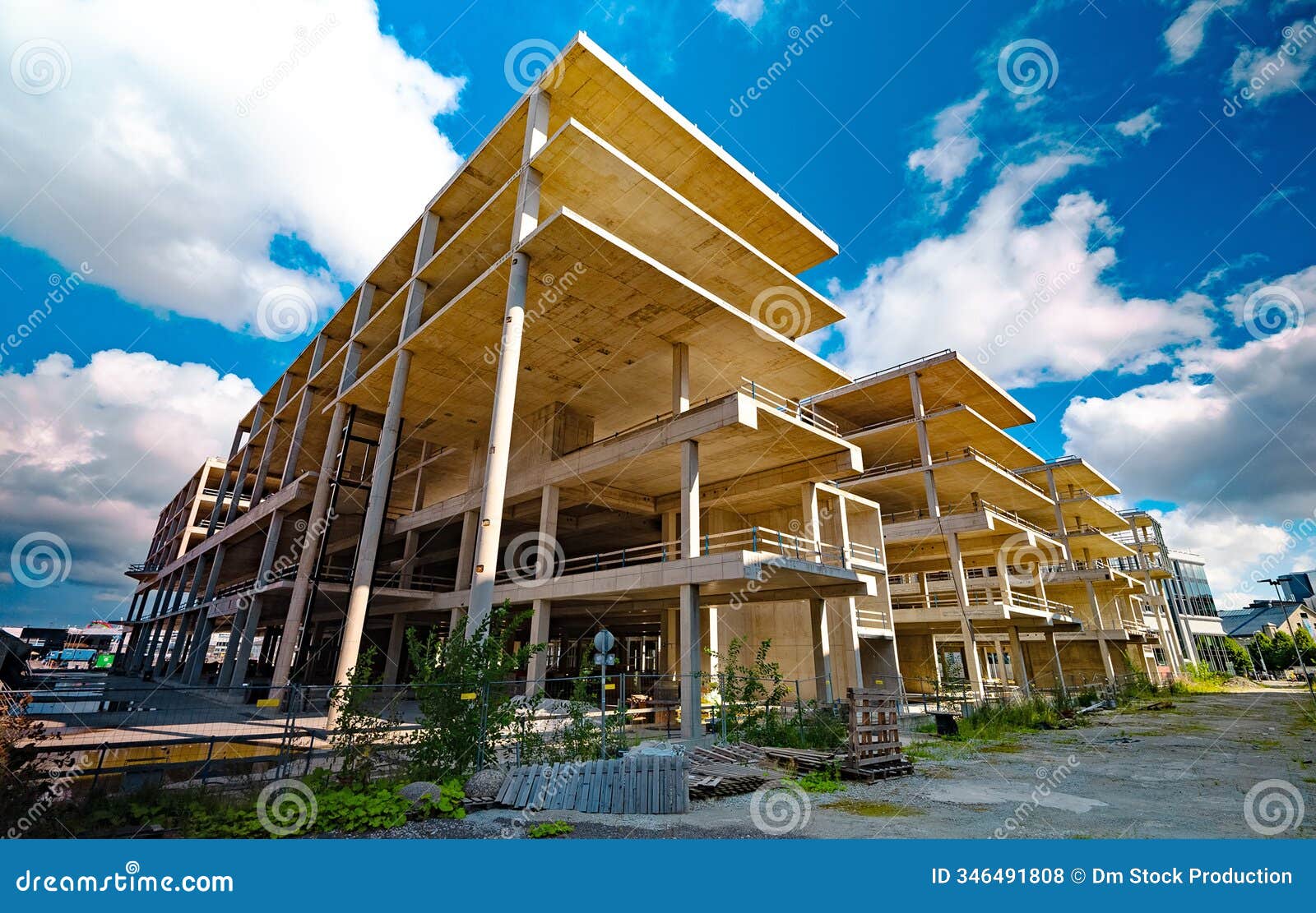 Modern Residential Building Under Construction Stock Photo - Image of ...