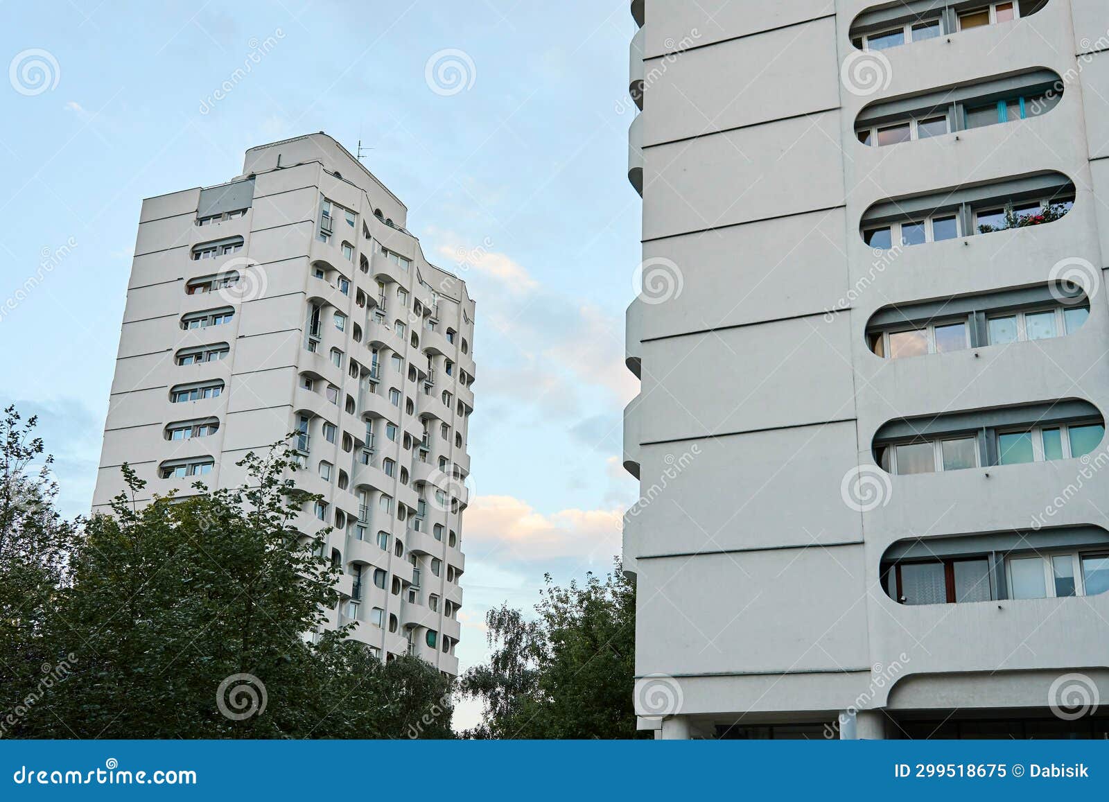 Modern Residential Complex Facade Stock Image - Image of abstract ...