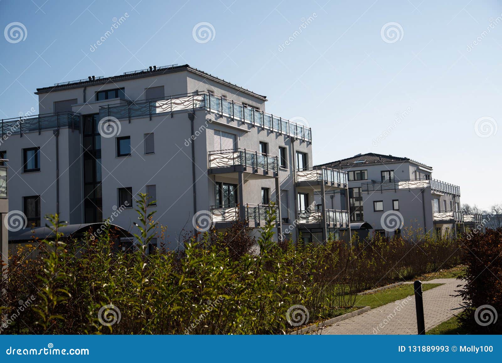 Modern Residential Complex in Germany, Blue Sky Stock Image - Image of ...