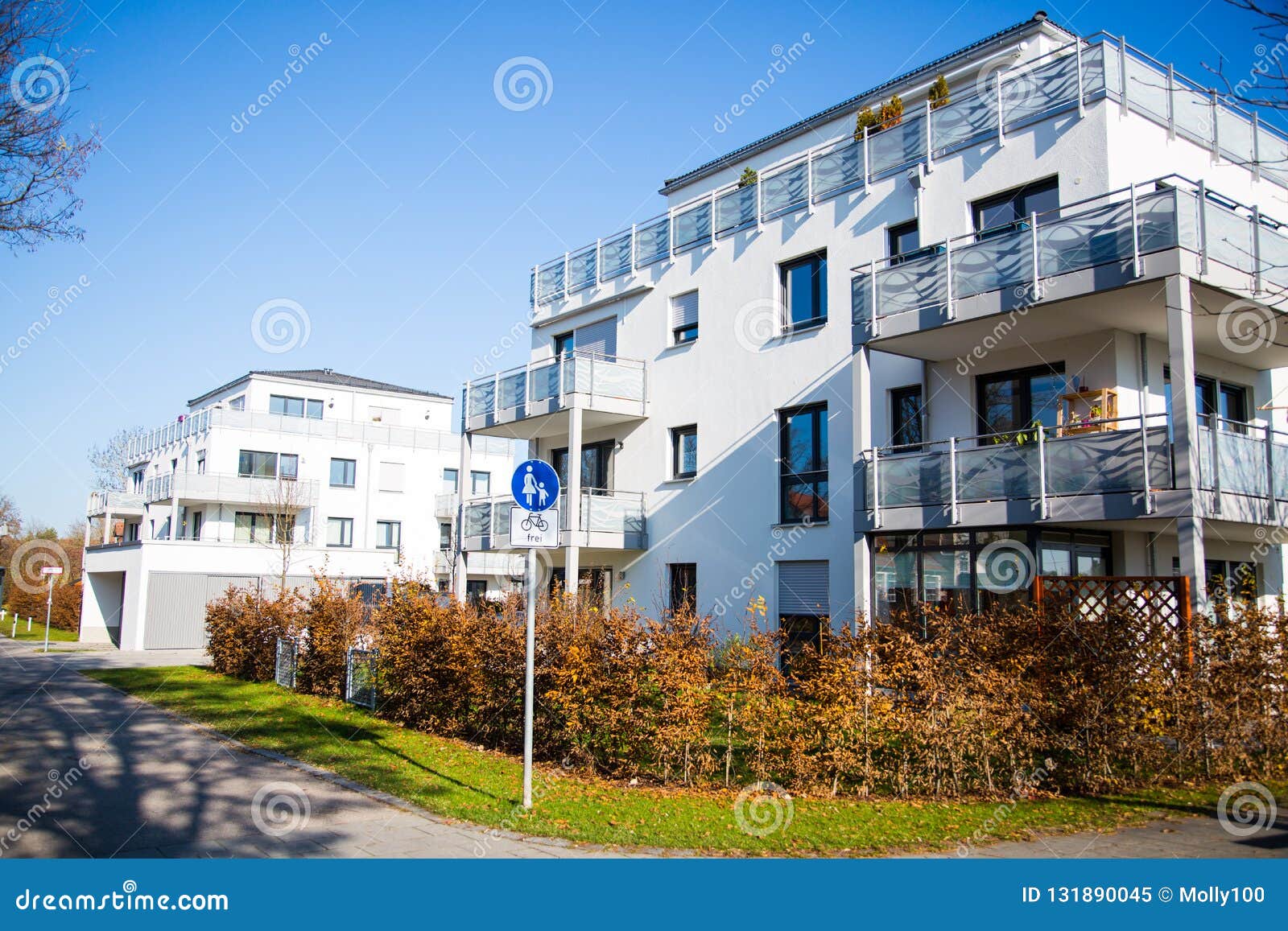 Modern Residential Complex in Germany, Blue Sky Stock Image - Image of ...