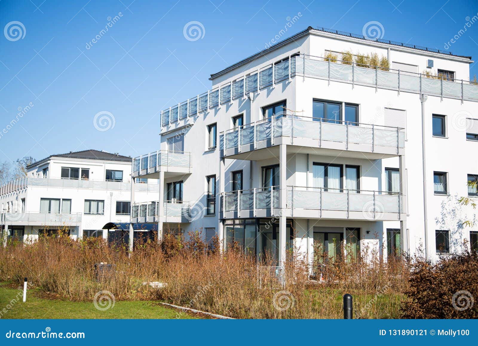 Modern Residential Complex in Germany, Blue Sky Stock Image - Image of ...