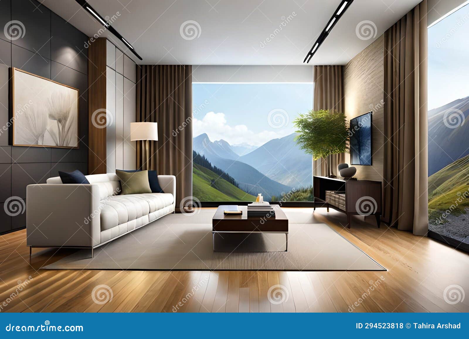 Modern Residential Interior Design Stock Illustration - Illustration of ...