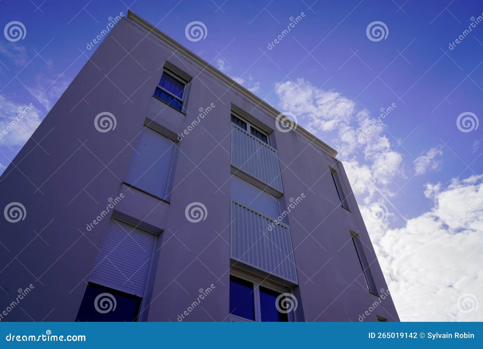 Modern Residential Rectangular Facade of a Building with Apartments ...
