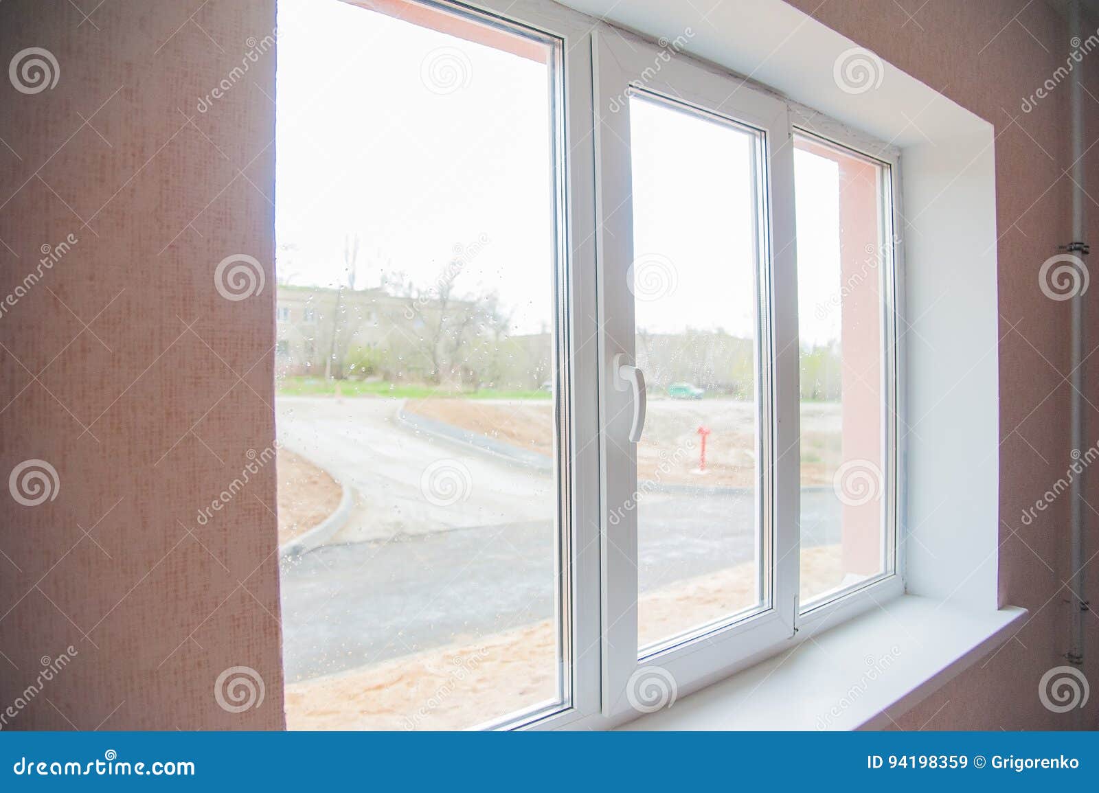Modern residential window stock image. Image of view - 94198359