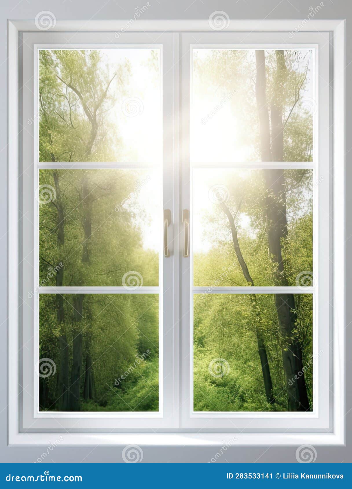 Modern Residential Window and Trees and Sky Behind. Created with ...