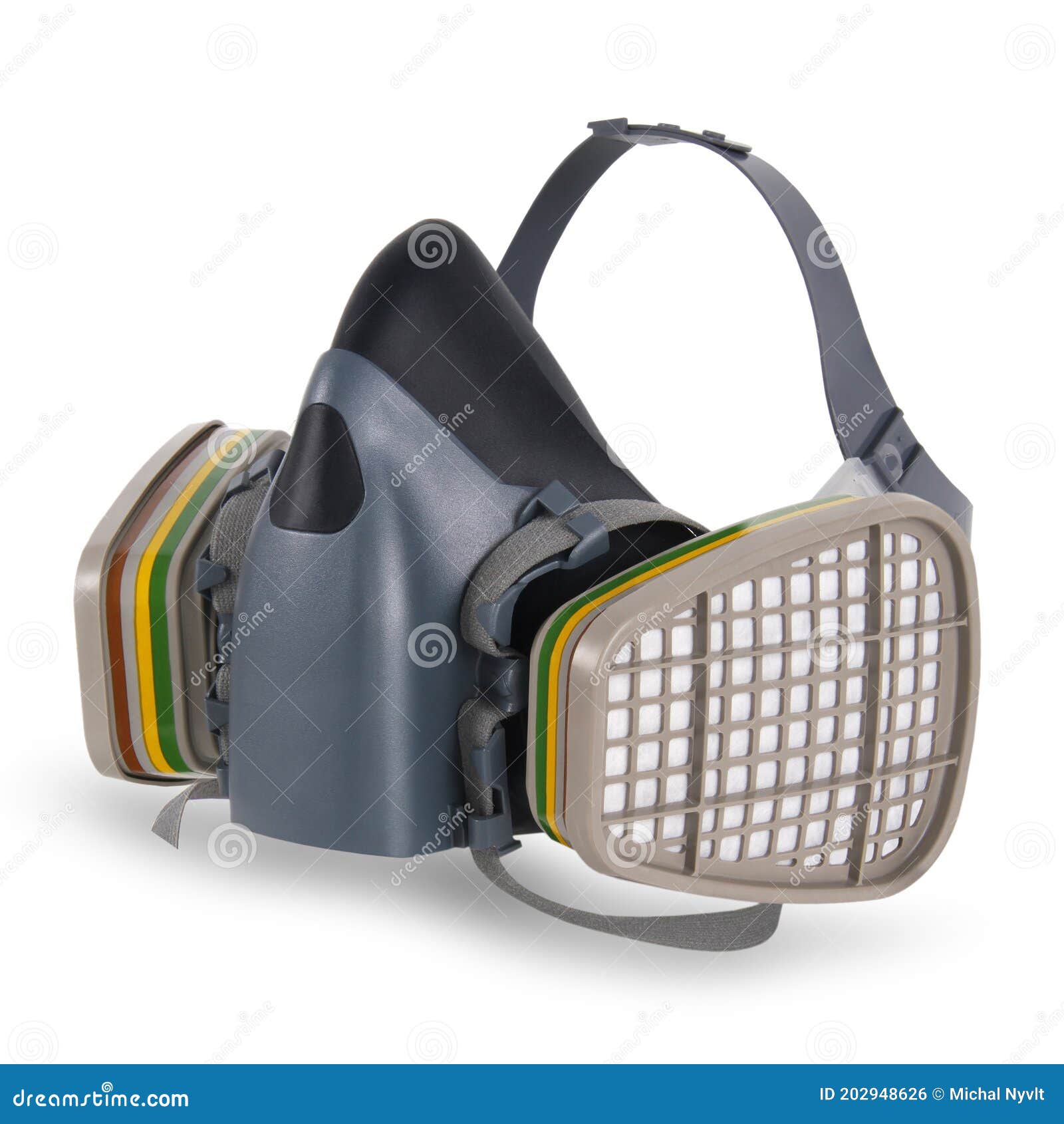 Modern respirator mask stock photo. Image of contractor - 202948626