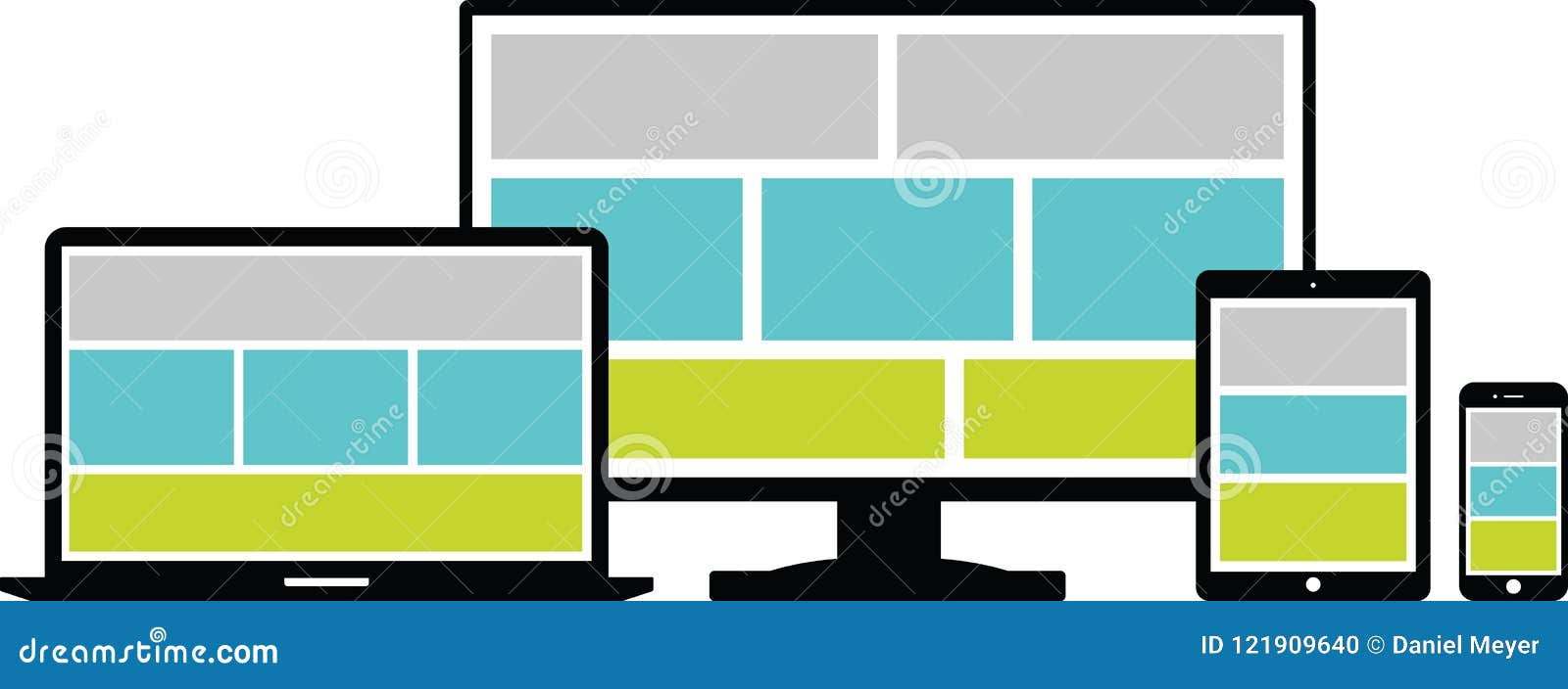 Modern Responsive Website Design Device Example Stock Vector ...