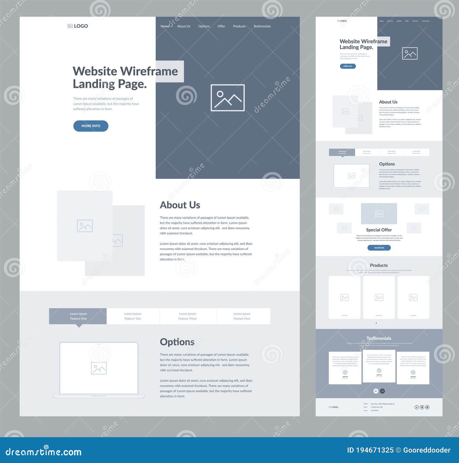 Modern Responsive Website Landing Page Design. UX UI Site Development ...