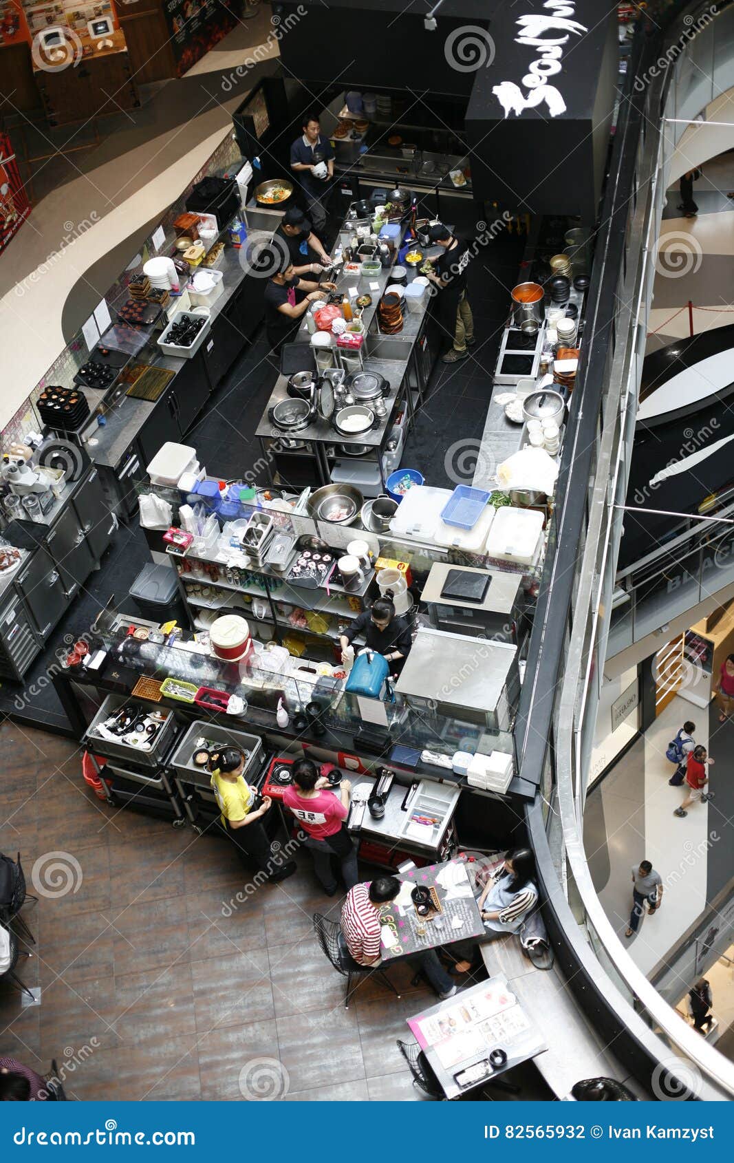 Modern Restaurant Cafe View from Above Editorial Photography - Image of ...