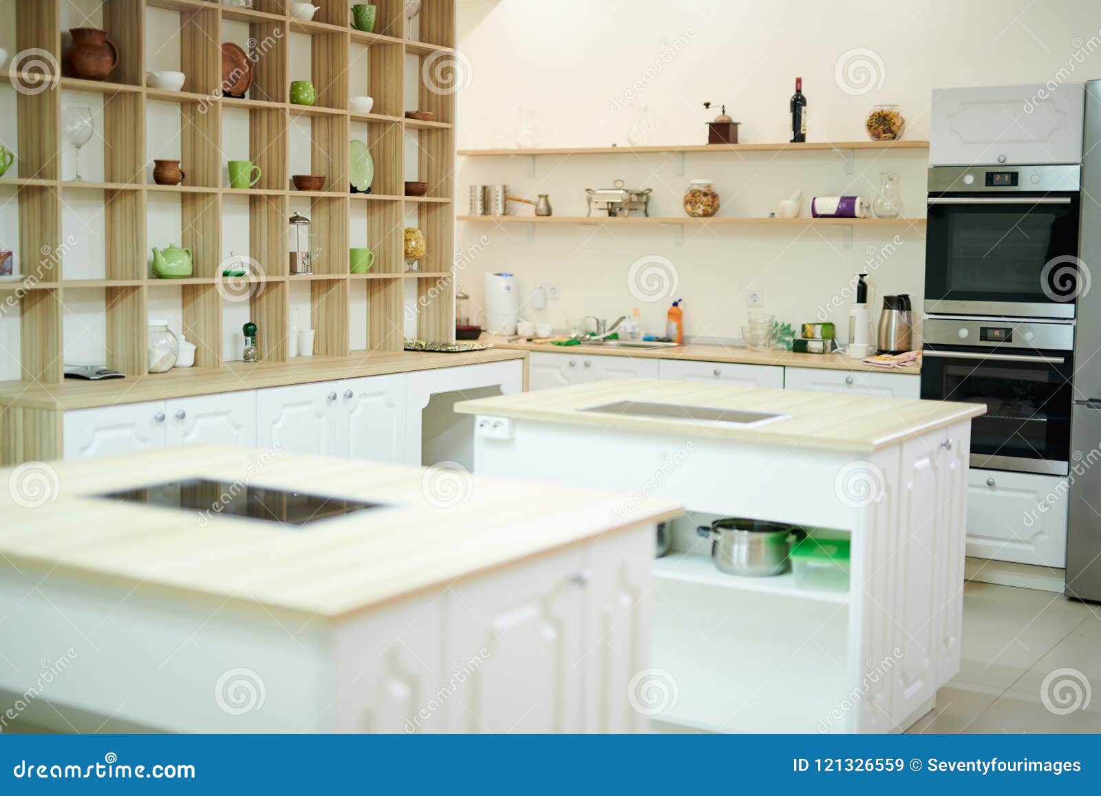 Modern Restaurant Kitchen stock image. Image of professional - 121326559