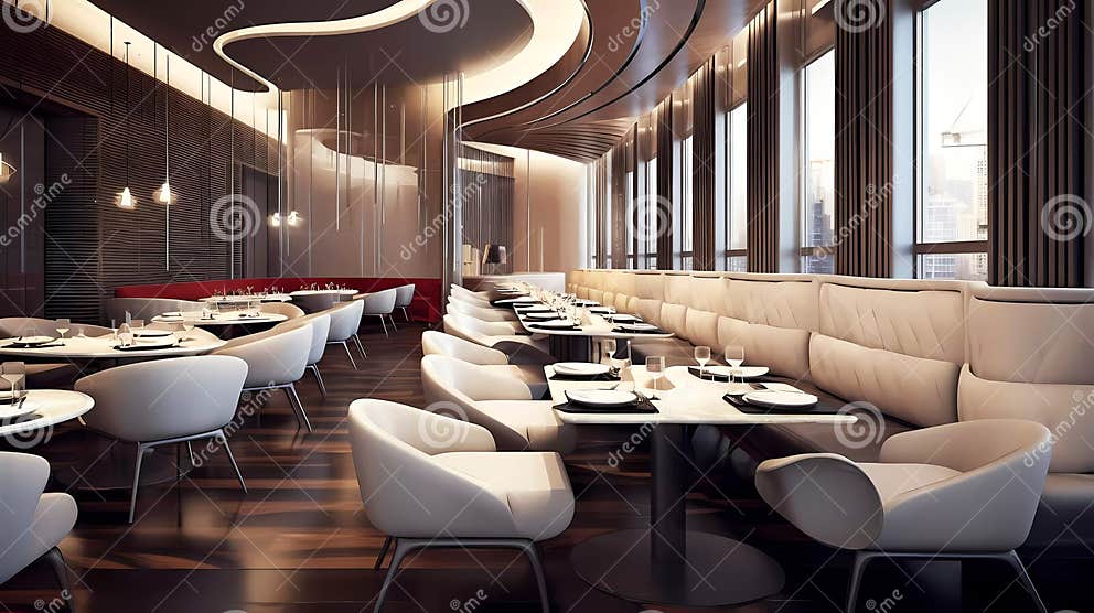 Modern Restaurant Lounge. Generative Ai Design Concept Stock ...