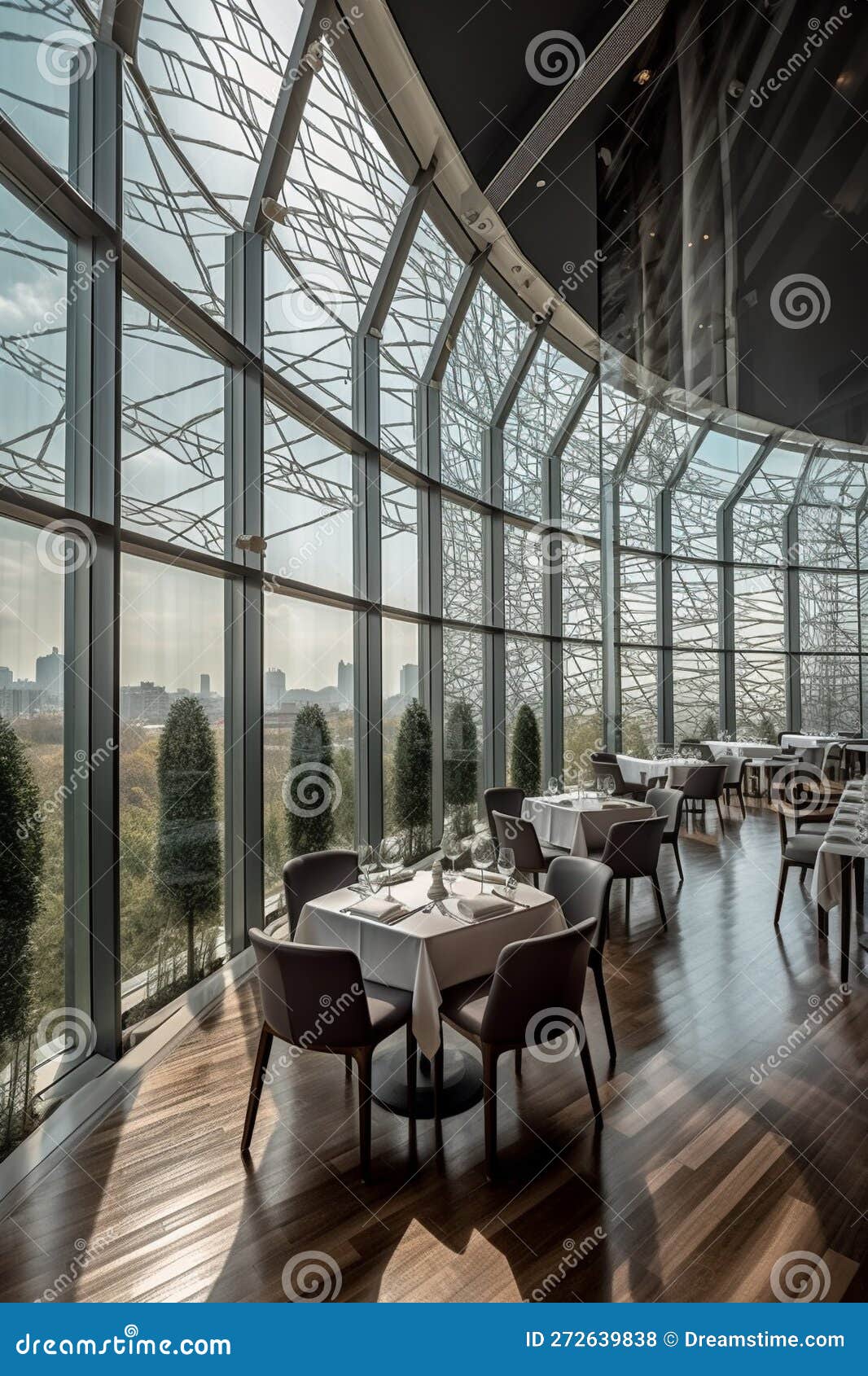 Restaurant with a Panoramic View of the City. AI Generated Stock ...