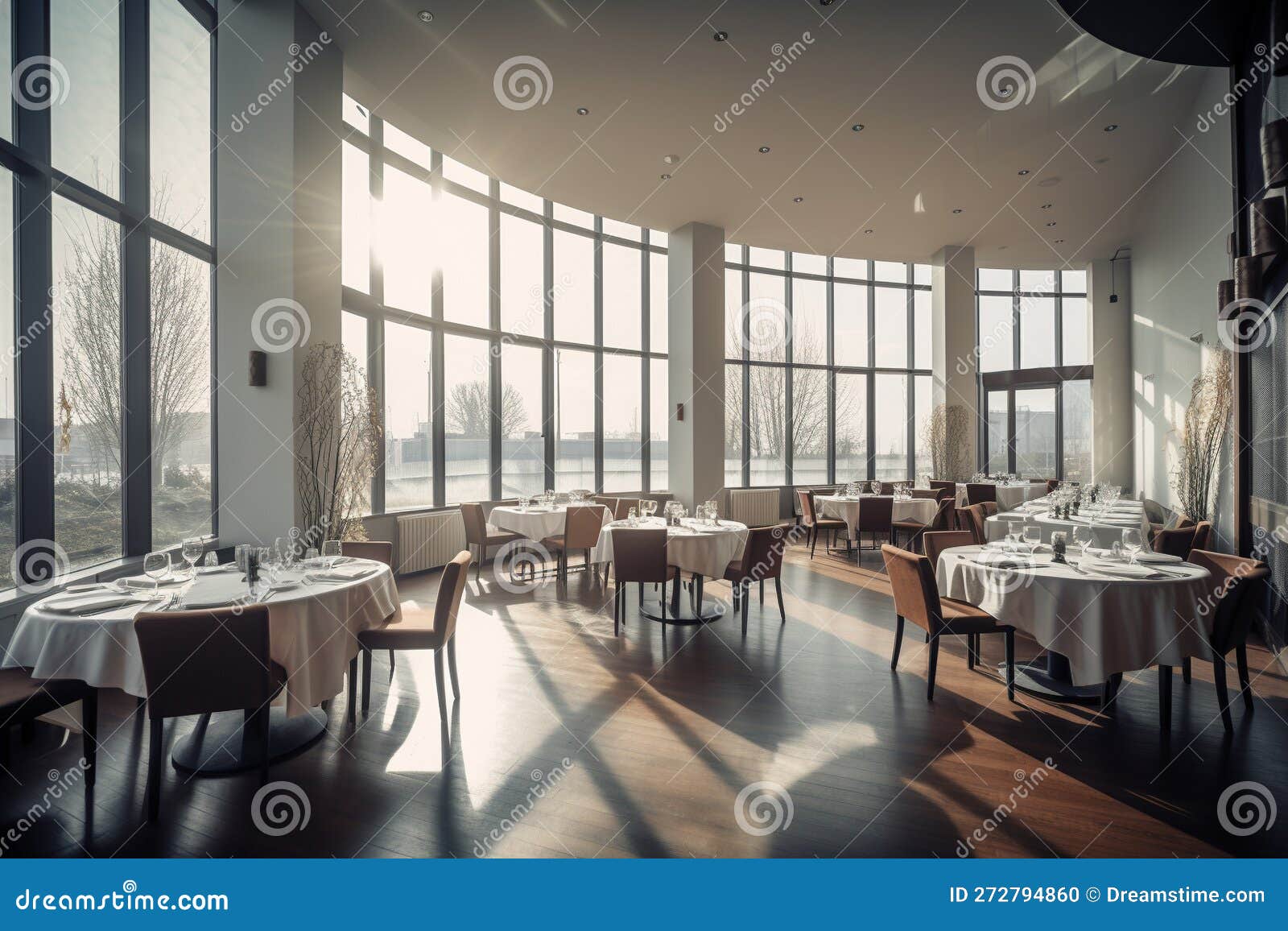 Restaurant with a Panoramic View of the City. AI Generated Stock ...