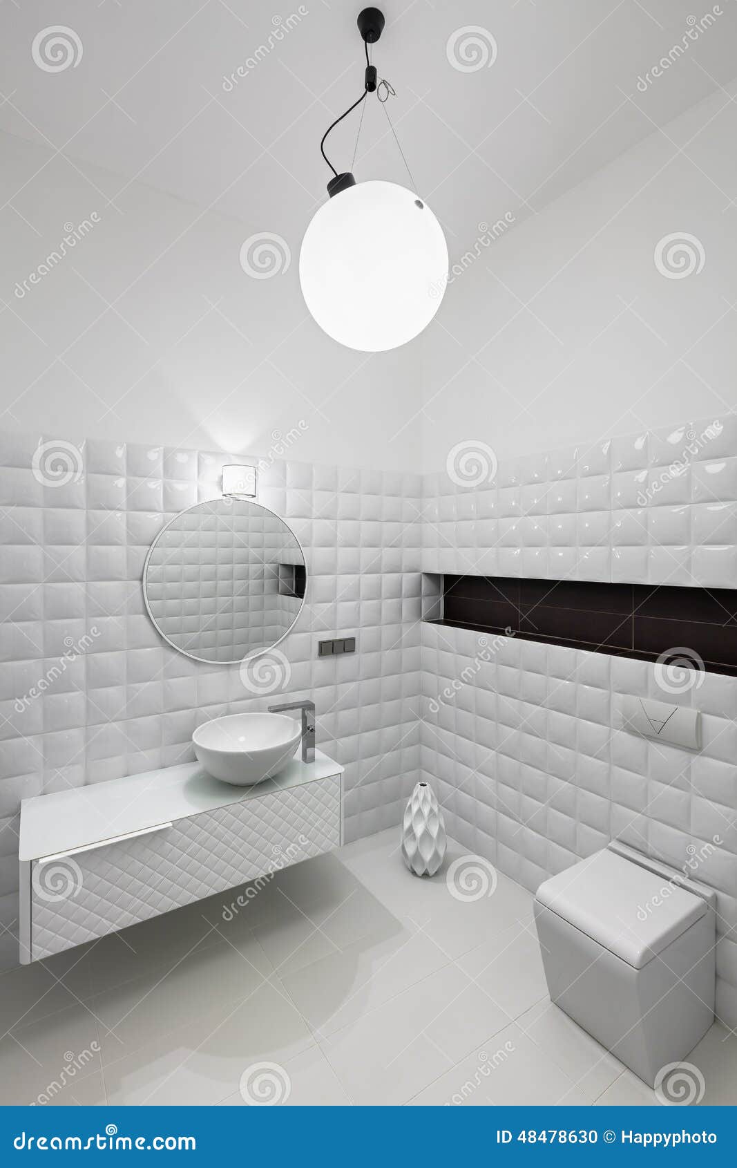 Modern restroom interior stock photo. Image of light - 48478630