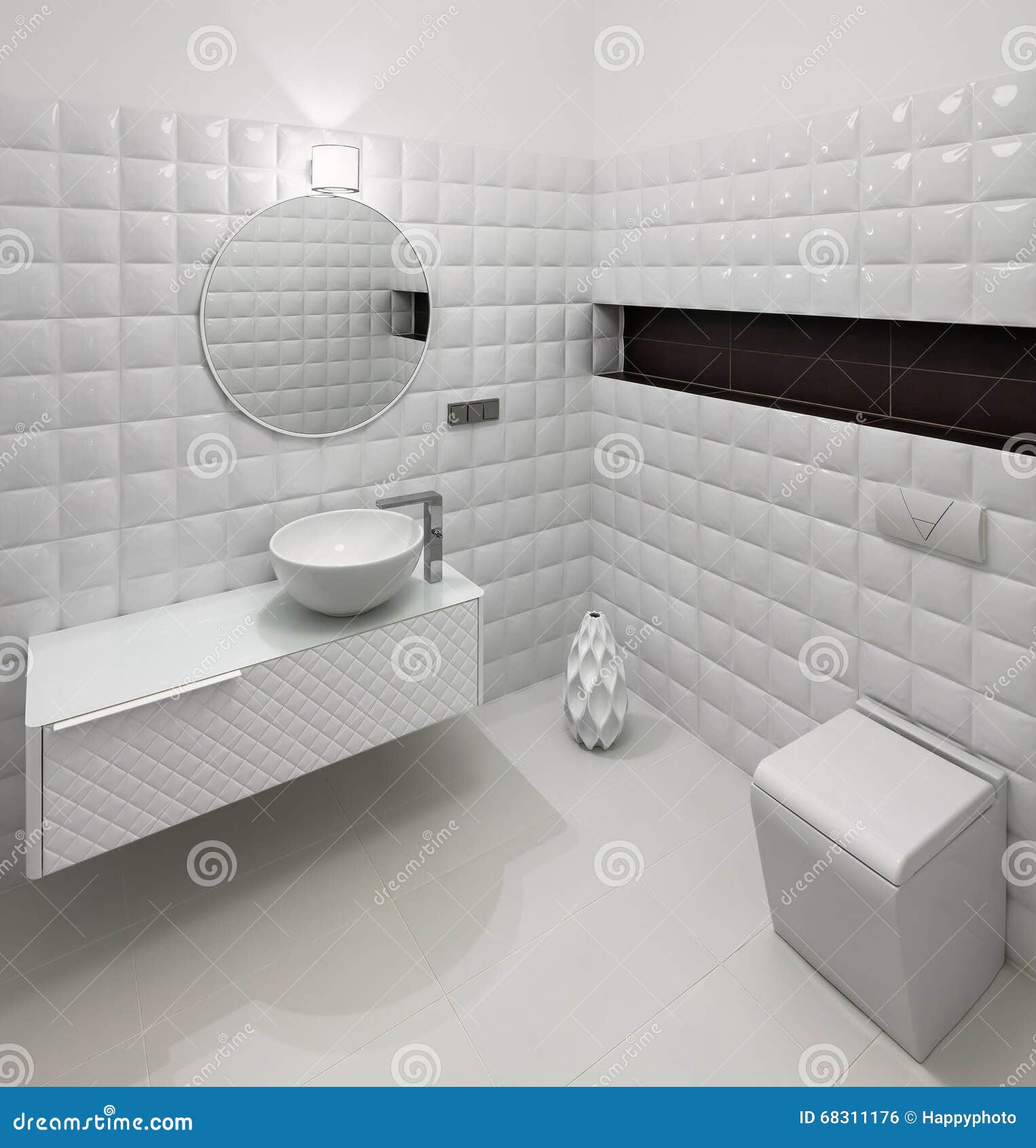 Modern restroom interior stock photo. Image of sink, home - 68311176