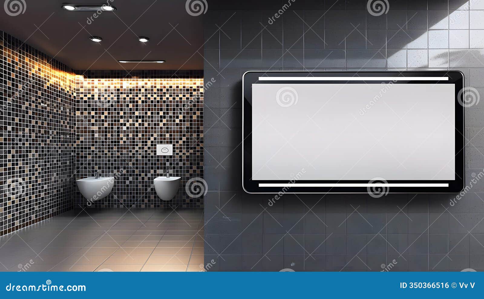 Modern Restroom with Minimalist Design and Decor Stock Illustration ...