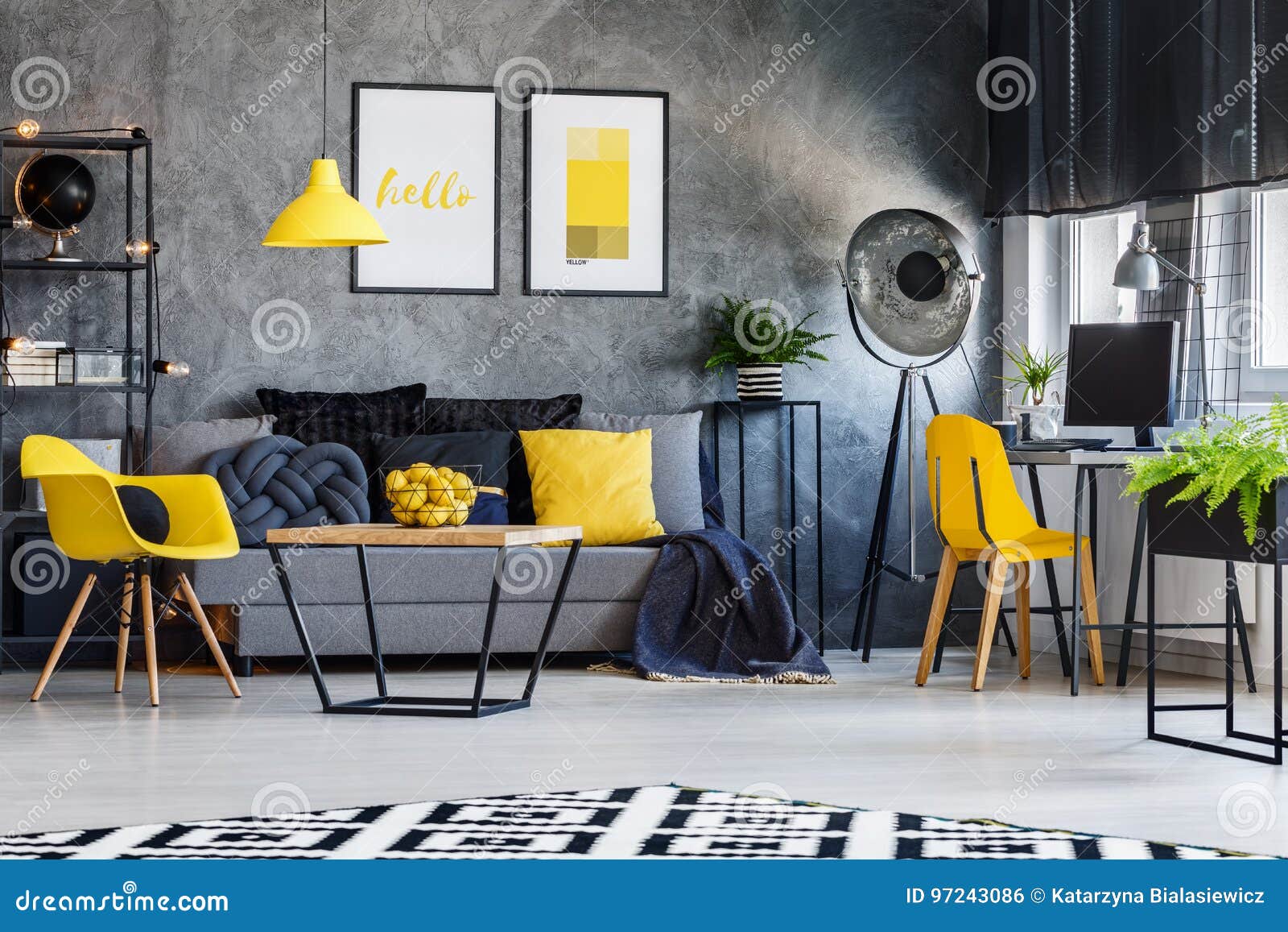 Modern Retro Photography Studio Interior Stock Photo - Image of desk ...