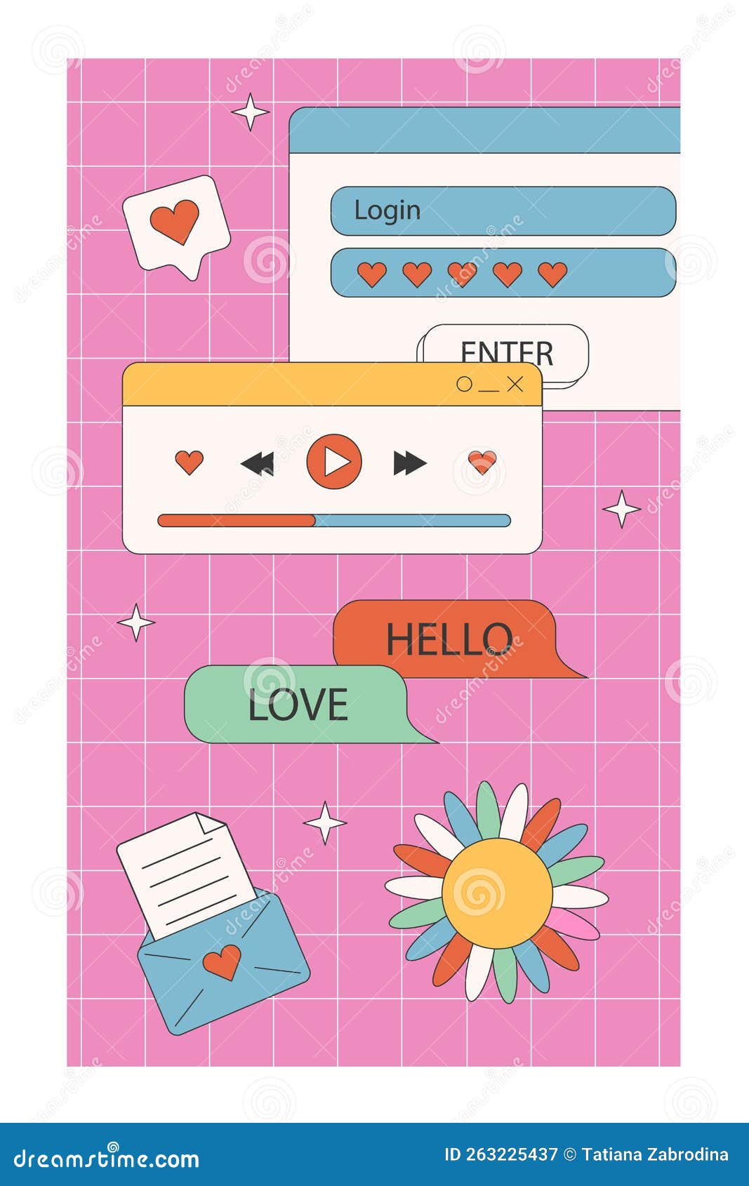Modern Retro Posters. Social Media Stories and Posts with Old Computer ...
