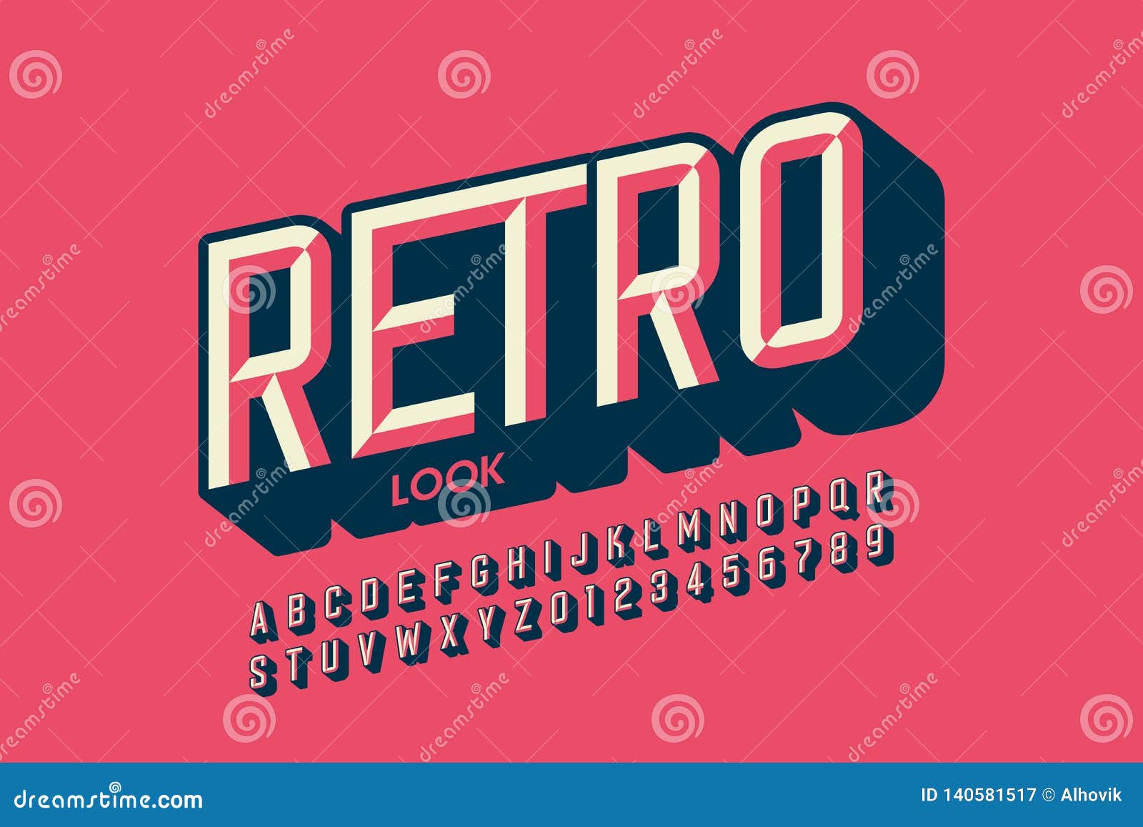 Modern retro style font stock vector. Illustration of bevel - 140581517