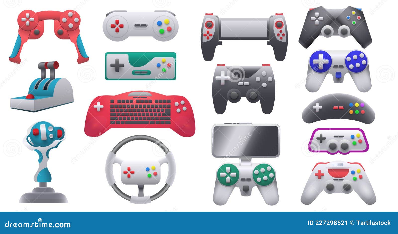 Modern and Retro Video Game Consoles, Gamepads and Joysticks. Wireless ... Modern and Retro Video Game Consoles, Gamepads and Joysticks. Wireless ...