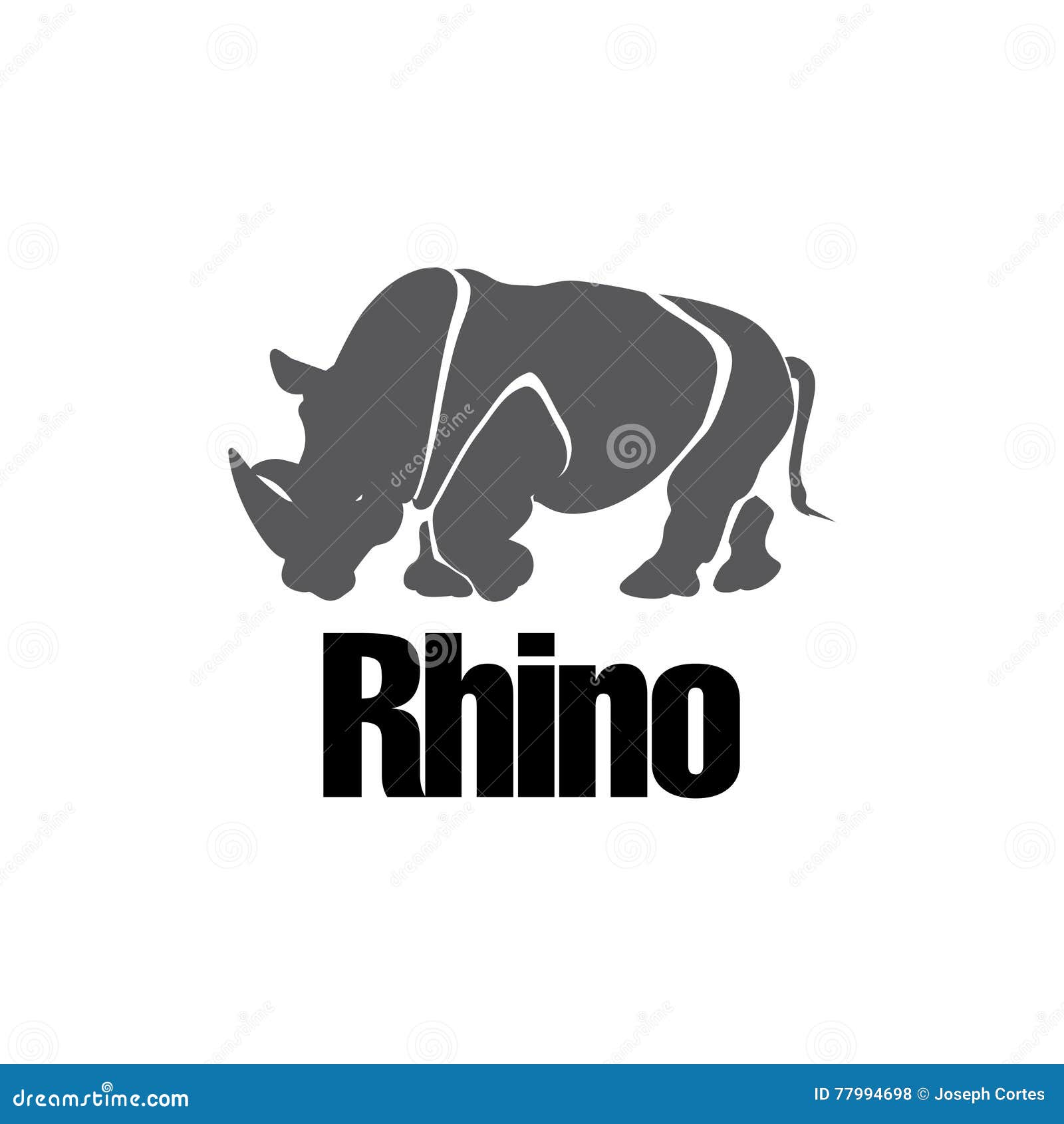 Modern Rhino silhouette stock illustration. Illustration of clip - 77994698