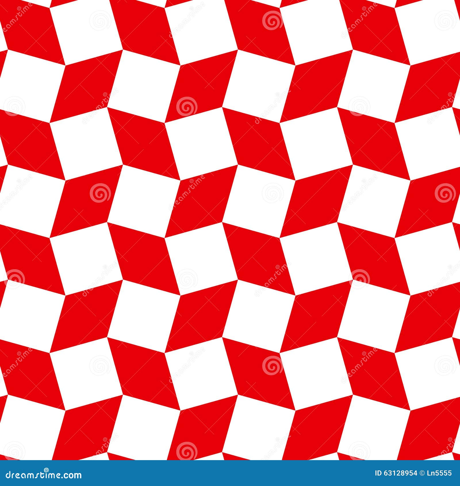 Modern Rhombus and Square Shapes Seamless Pattern of Red and White ...